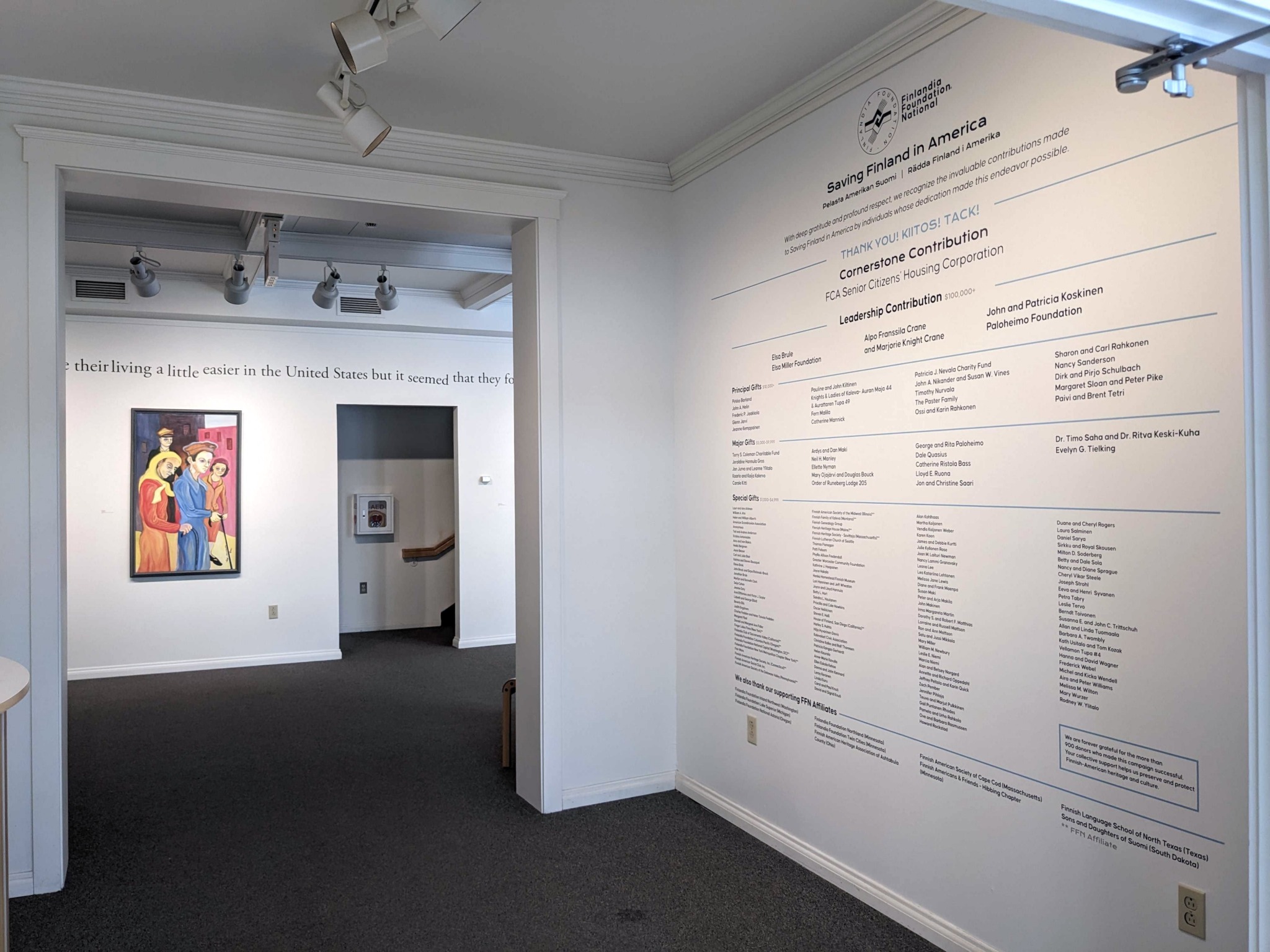 FFN Installs Saving Finland in America Donor Wall - Finlandia ...